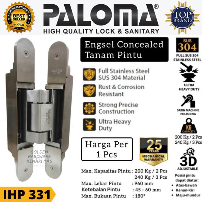 Jual Paloma IHP 331 Hinge Concealed Hidden P200 Engsel Tanam Pintu ...
