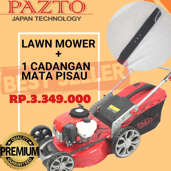 Jual PAZTO MESIN POTONG RUMPUT DORONG BENSIN LAWN MOWER FREE PISAU ...