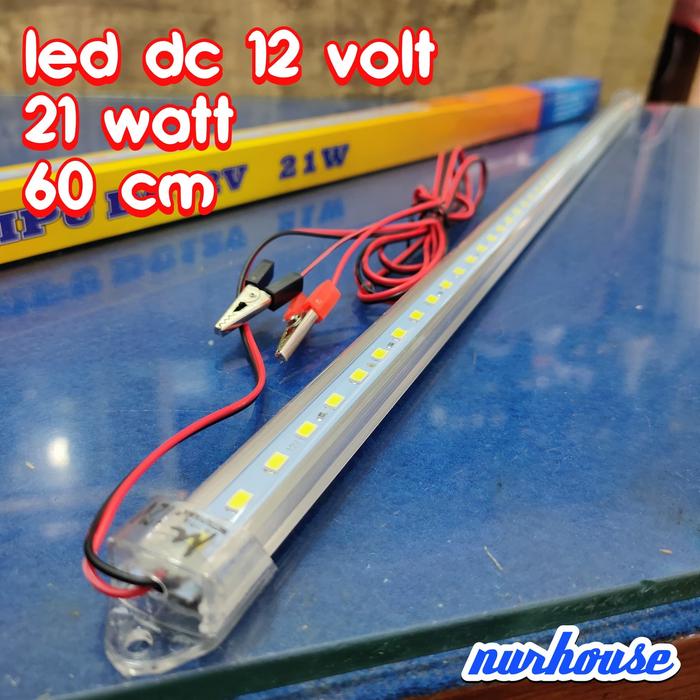 Jual lampu led dc 12 volt panjang 50 cm 18 watt jepit aki - Kab ...