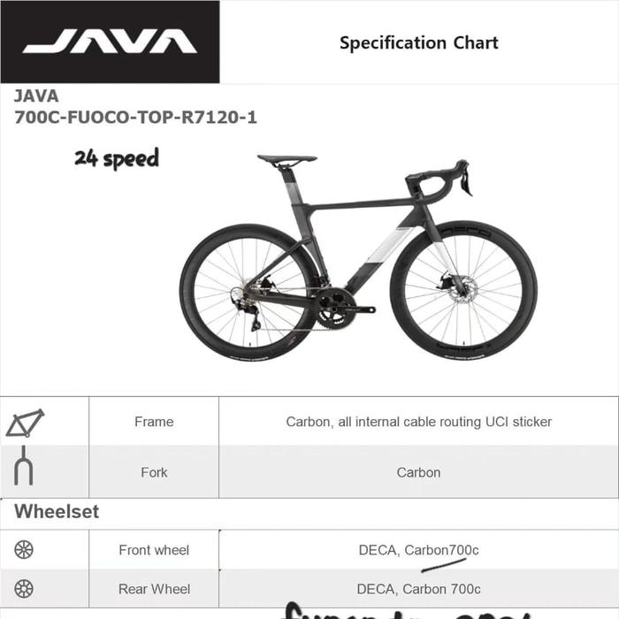 Jual Road Bike RB Sepeda Balap Java Fuoco TOP R7120 700C New BNIB - 510 ...