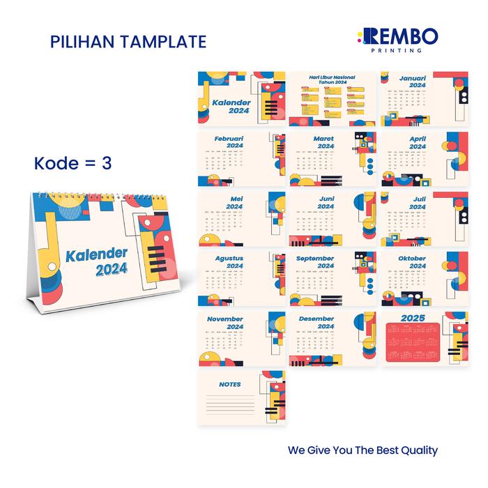Jual Kalender Meja - Calendar Meja 2024 Spiral - Custom 21x15 Cm - AC ...