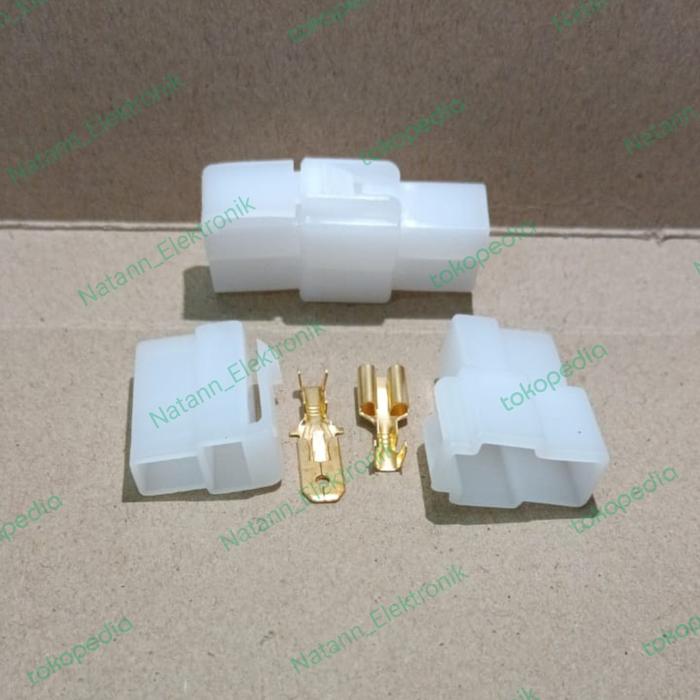 Jual 3844 socket soket satuan sambungan kabel motor mobil besar 2p 2pin ...