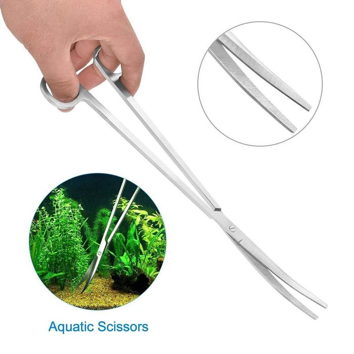 Jual Gunting aquascape panjang bengkok Stainless Trimming plant ...