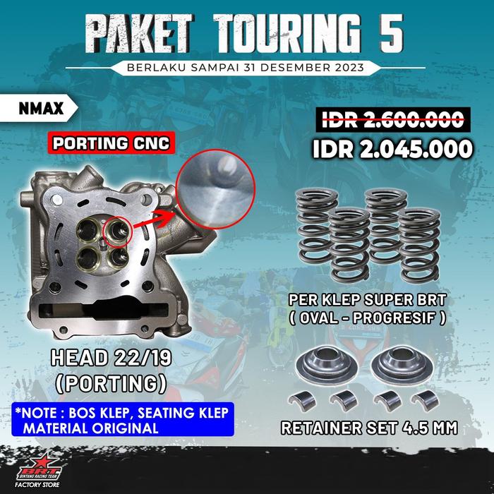 Promo BRT Paket Touring 5 Nmax Head Porting CNC-Per Klep Super-Retainer ...