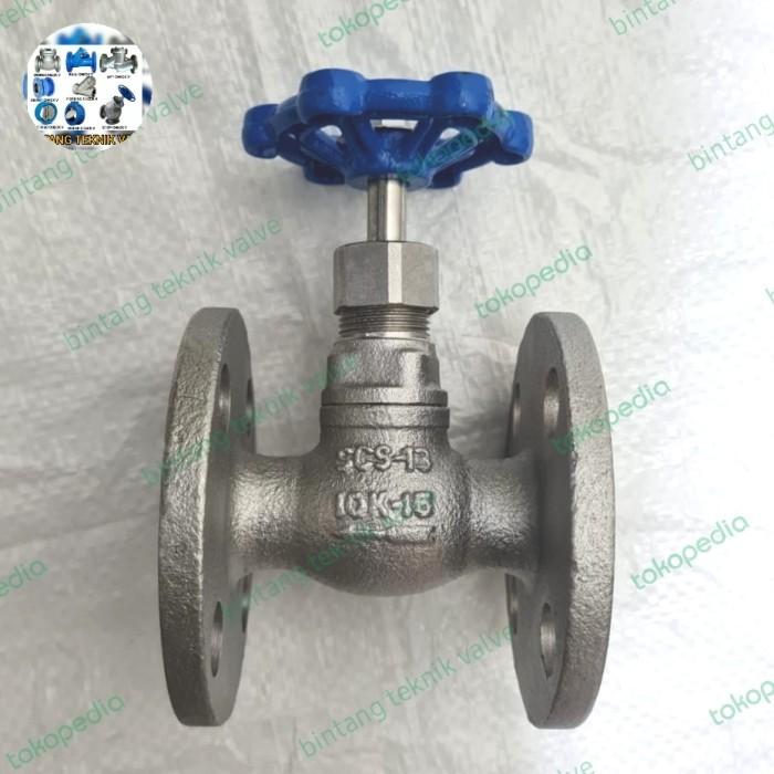 Jual globe valve 1" inch DN25 SS304 JIS 10K SCS13A stainless 304 flange - Jakarta Barat ...