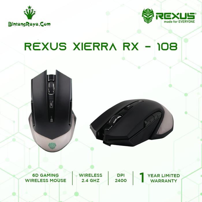Promo MOUSE GAMING REXUS XIERRA RX108 / RX-108 GEN II / GEN 2 WIRELESS ...