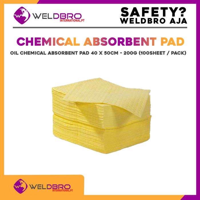 Promo Chemical Absorbent Pad 100 Sheet, 200gsm Thick, 40cm x 50cm Kimia ...
