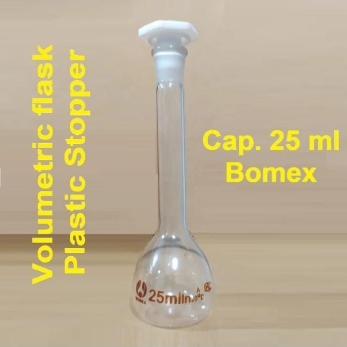 Jual Labu Ukur 25 ml Labu Takar Volumetric Flask w/ stopper Bomex ...