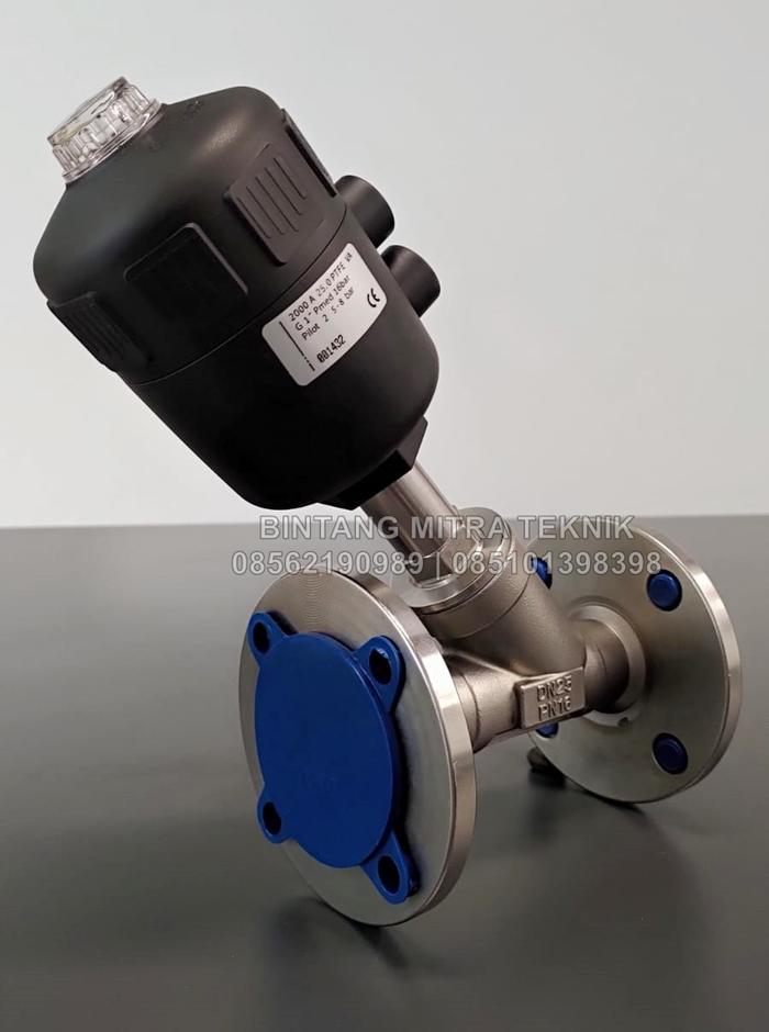 Jual ANGLE SEAT VALVE PISTON VALVE SS316 DN25 PN16 1" FLANGE - Kota ...