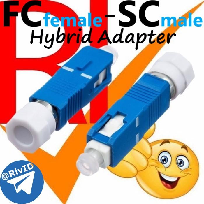 Jual Adapter FC Female-SC Male UPC Hybrid Adaptor Coupler Connector FO ...