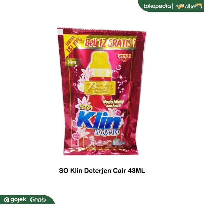Jual So Klin Liquid Sachet Kemasan Jumbo 43 ml Murah Deterjen Cair ...