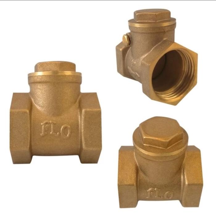 Jual Check Valve Kuningan 1/2" inch Klep Katup Swing 1/2" dim FLO ...