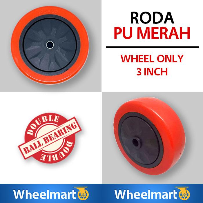 Jual Roda Trolley PU Merah RHJ-TW - Ukuran 3 Inch - Double Ball Bearing ...