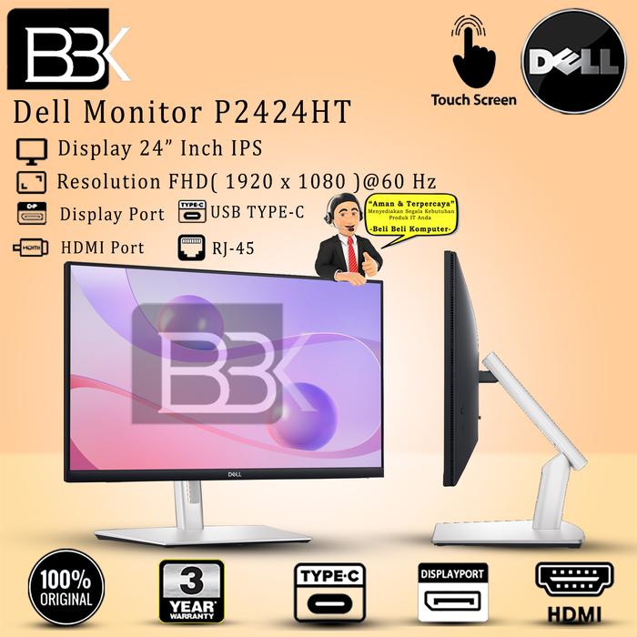 Jual Monitor DELL P2424HT 24 Inch IPS 1920x1080 60HZ TouchScreen USB-C ...