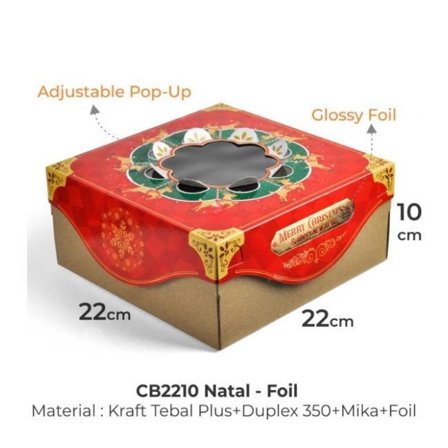 Jual Dus Kotak Bolu Natal Box Kemasan Hamper Christmas Ukuran 22X22X10 ...