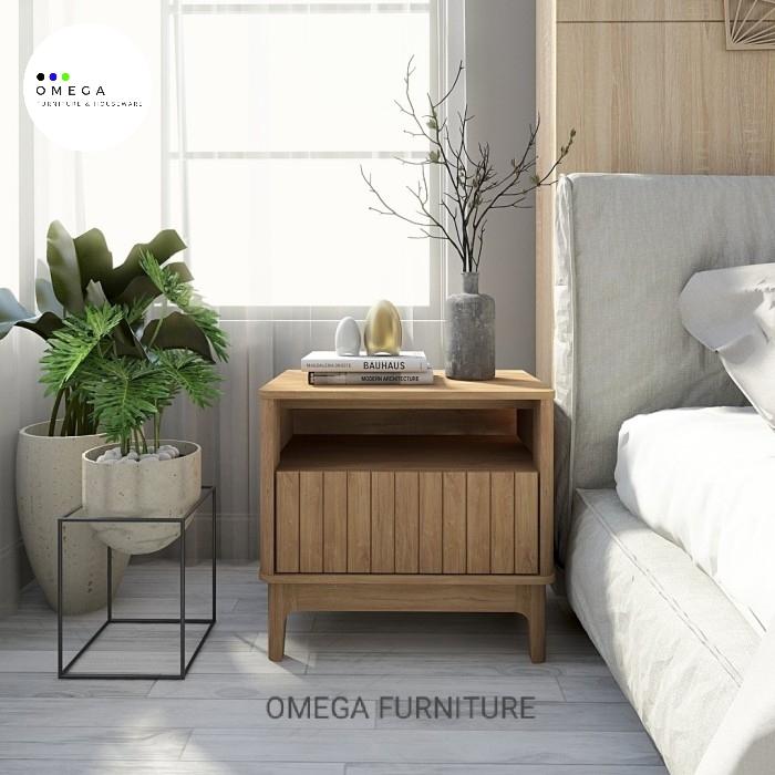 Promo BEDSIDE TABLE MEJA NAKAS MINIMALIS MOTIF KAYU NATURAL [MONZA NK 60] - Kab. Tangerang ...