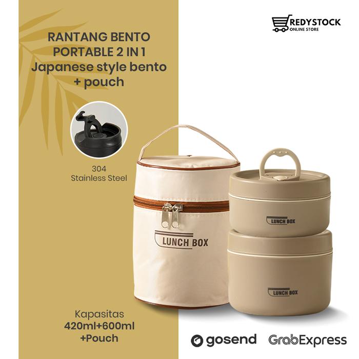 Jual Rantang Kotak Makan Lunch box bulat Stainless Steel anti bocor R46 ...