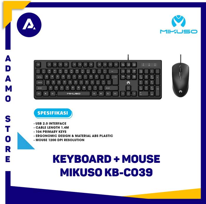Jual Combo Keyboard Mouse Mikuso KB-C039U Wired USB Office Mouse + Keyboard - Kota Surabaya ...