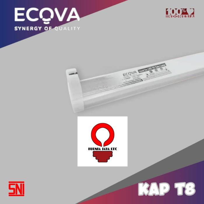 Jual Housing Kap Lampu TL LED ECOVA 120cm Kap TL T8 LED Double Ended - Jakarta Barat - Kurnia ...