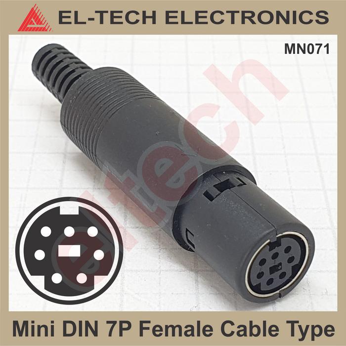 Jual MINI DIN 7 7P 7Pin P Pin Female Connector Konektor Cable Kabel ...
