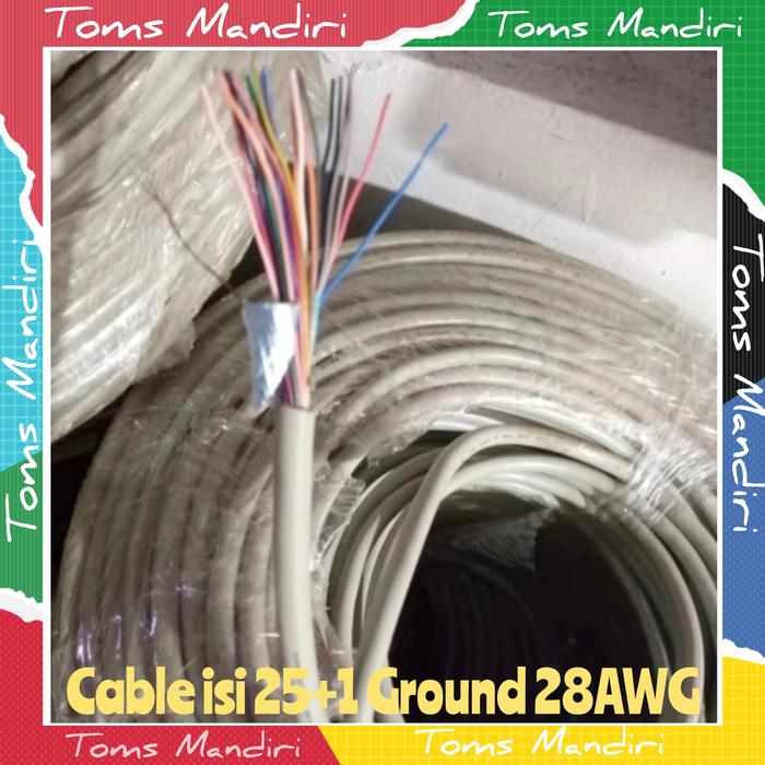 Jual Cable isi 25 + 1 Ground Cream 28 AWG Shielded Per 1 Meter ...
