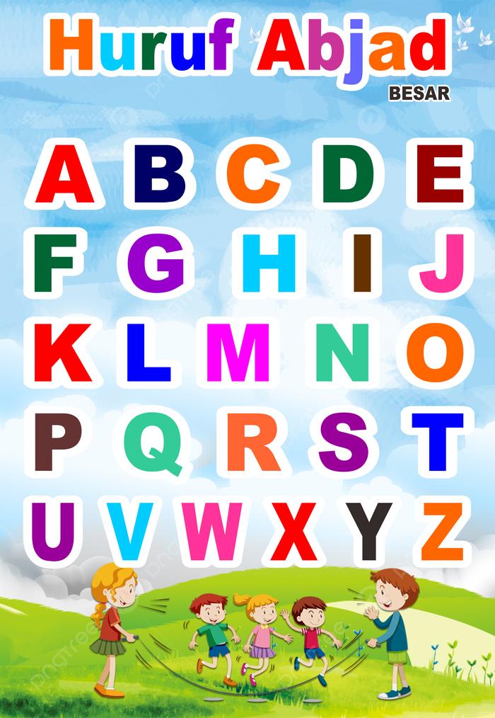 Jual Stiker Poster Huruf Abjad Anak Besar/Kecil ukuran a3 - Kab ...