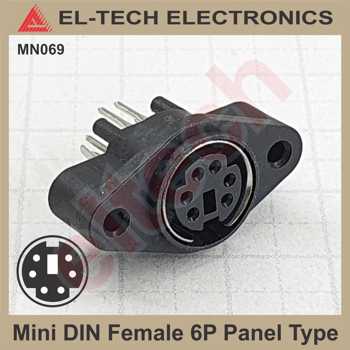 Jual MINI DIN 6 6P 6Pin P Pin Female Connector Konektor PS2 Panel ...