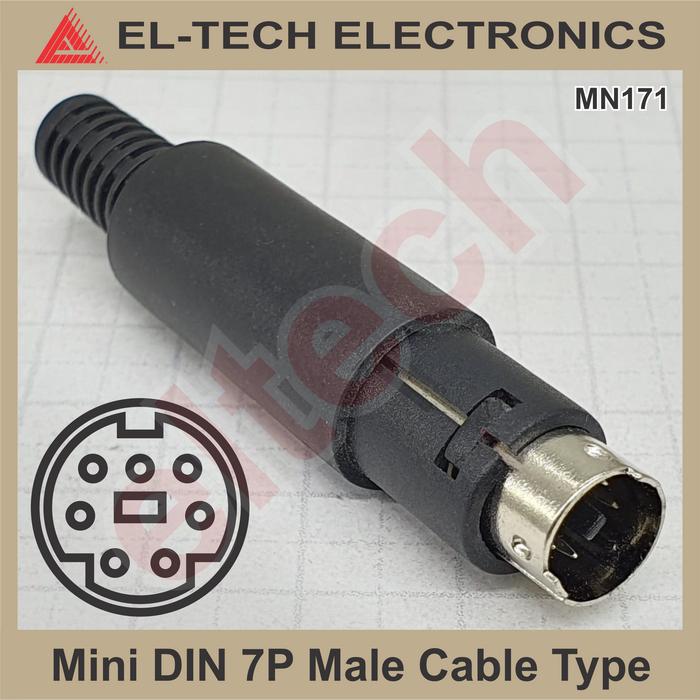Jual MINI DIN 7 7P 7Pin P Pin Male Connector Konektor Cable Kabel Audio ...