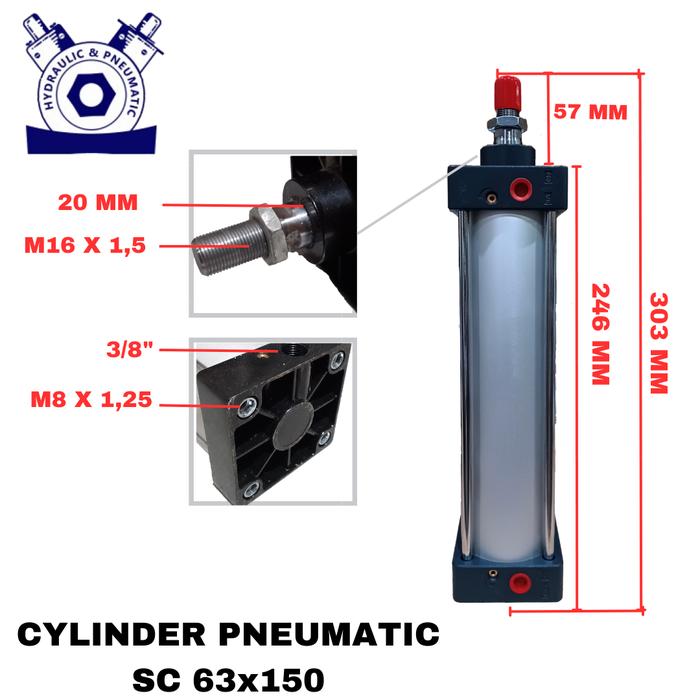 Jual SC 63x150 HPC Air Cylinder/Standard Cylinder Pneumatic - Jakarta ...