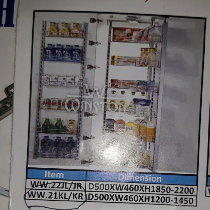 Jual Rak tempat penyimpanan SWING OUT PANTRY SYSTEM STORAGE WW.21.SS KR ...