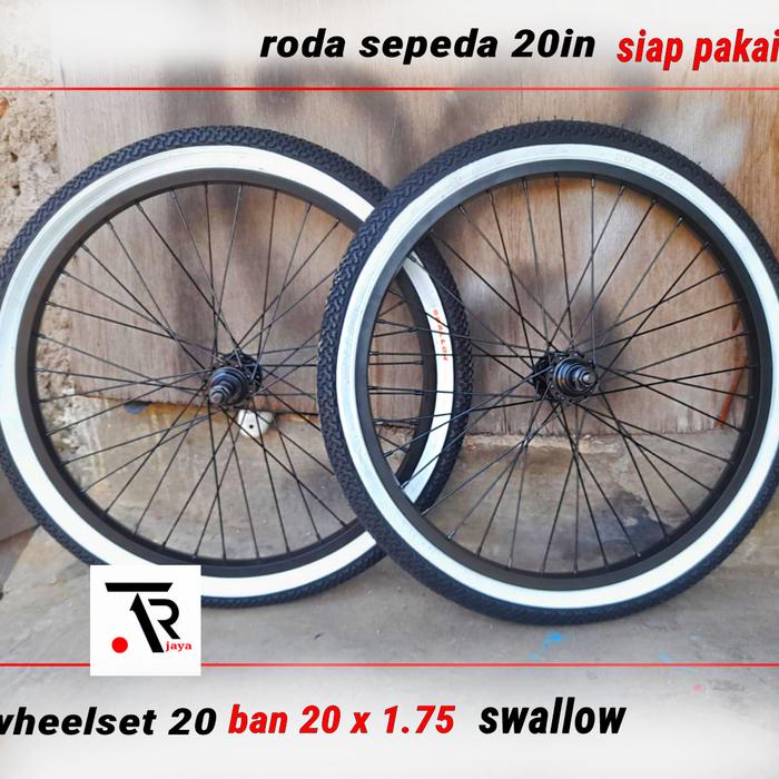 Jual velg/roda sepeda 20 in lengkap ban 20 x 1.75 dan siap pakai ...