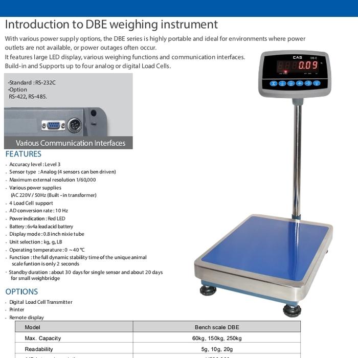 Jual Timbangan Digital 200kg CAS-DBE ex Korea - Jakarta Barat ...