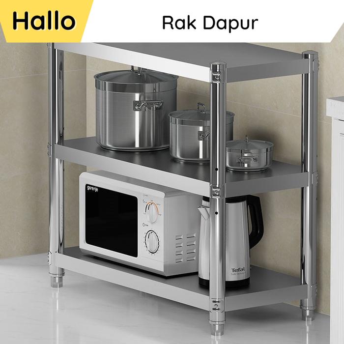 Jual Rak Dapur Besi Stainless Steel 3 Susun Portable Minimalis ...