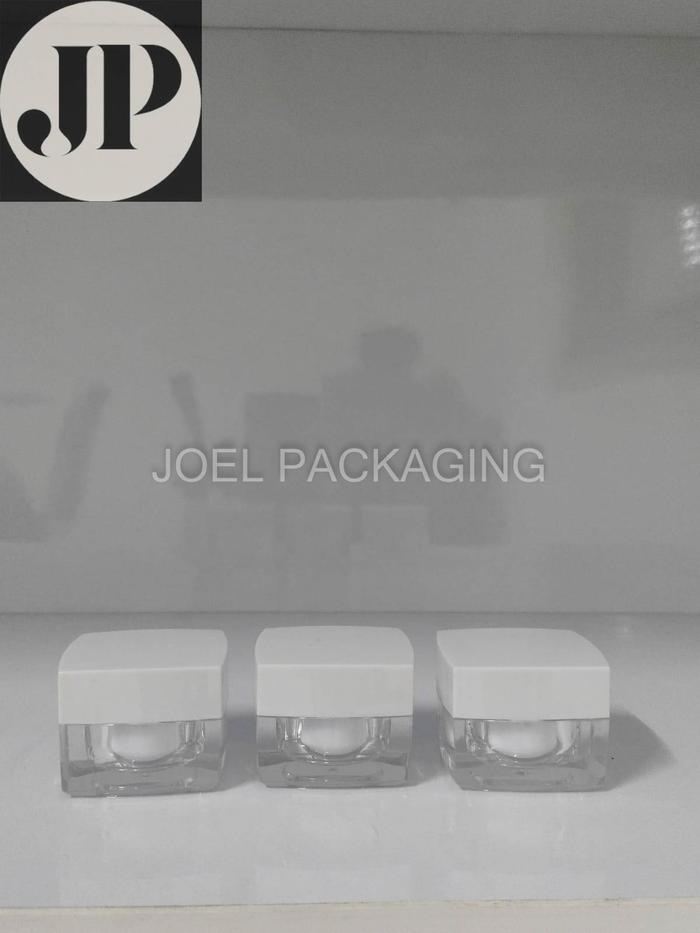 Jual 10Gr Pot Cream Akrilik Kotak / Acrylic Square Jar Putih / White 10 ...