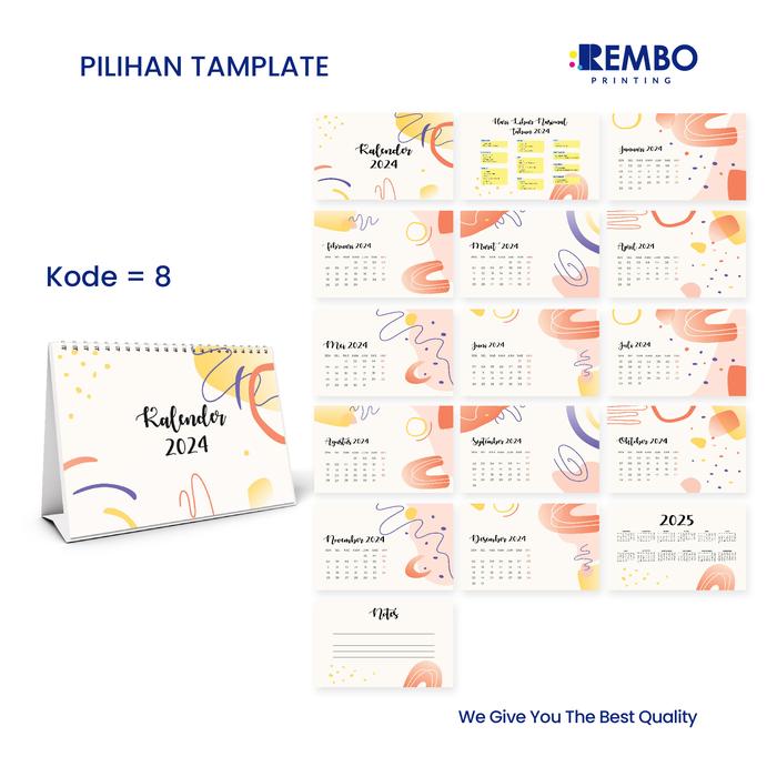 Jual Kalender Meja - Calendar Meja 2024 Spiral - Custom 21x15 Cm - AC ...