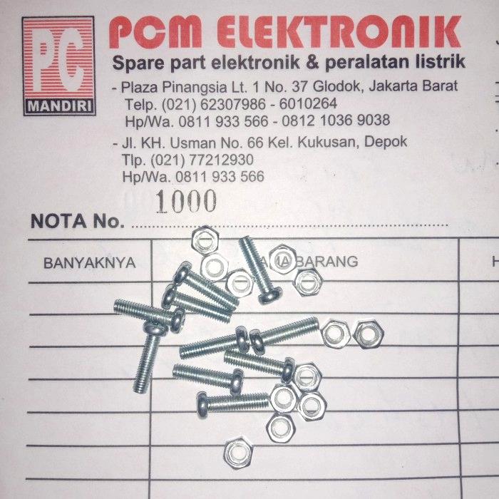 Jual Mur baut 3x12 3mm x 12mm 1set tinggi baut 12mm dan diameter baut ...
