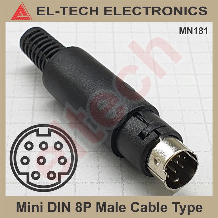 Jual MINI DIN 8 8P 8Pin P Pin Male Connector Konektor Cable Kabel Audio ...