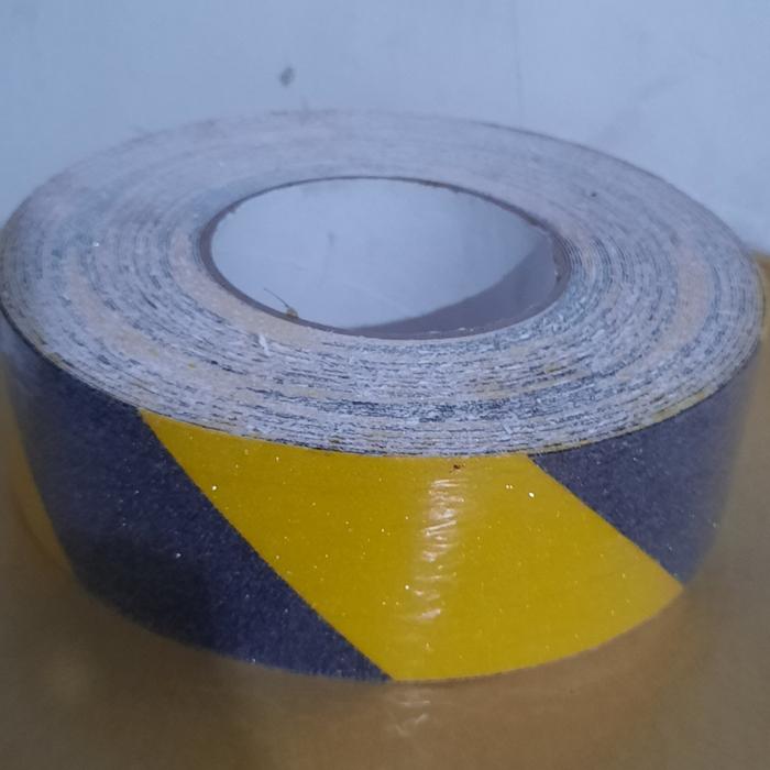 Jual stiker line tape safety walk-2"x18 Anti slip lantai kuning hitam ...