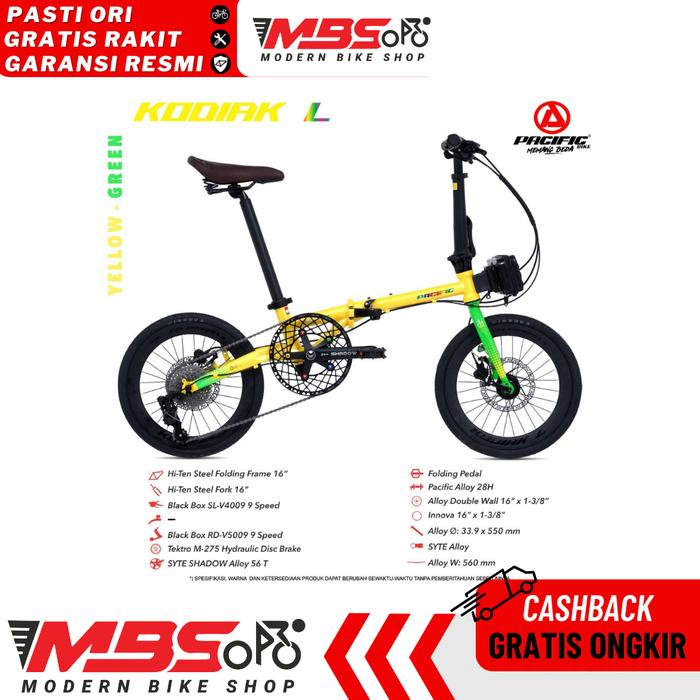 Jual Pacific Kodiak L 16 Inch Sepeda Lipat Dewasa 9 Speed Pasific - Kab ...