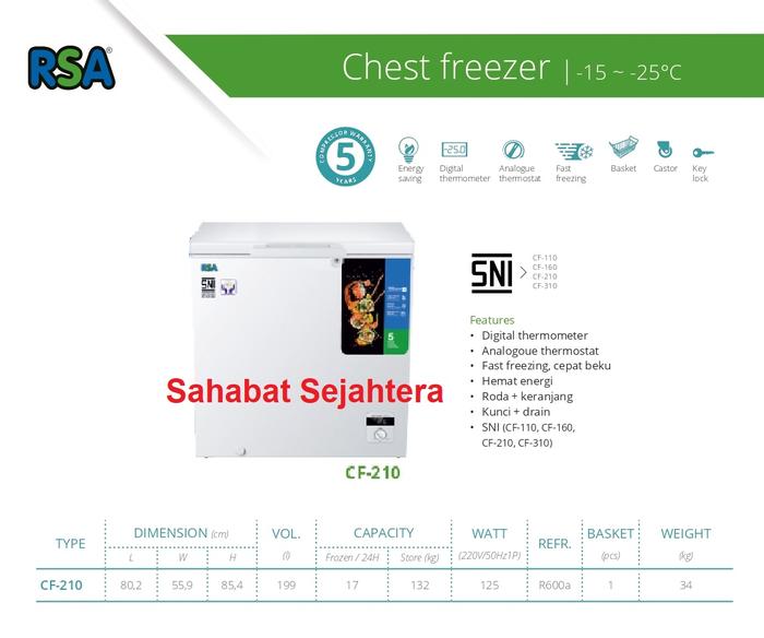 Jual Chest Freezer RSA CF-210 Box Freezer - Jakarta Timur - Sahabat ...