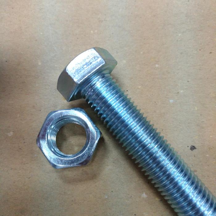 Jual Baut Mur Putih M10x25 BMP M10 x 25 Baut Mur Besi Galvanis Set ...