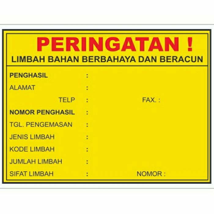 Jual STIKER LABEL IDENTITAS LIMBAH BAHAN BERBAHAYA & BERACUN 20x15 CM ...