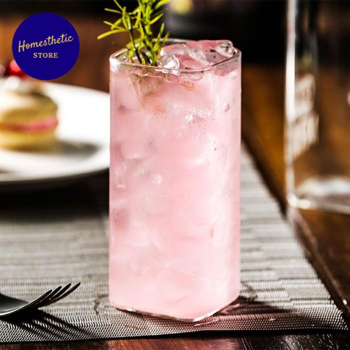 Promo Gelas Minuman Cafe Kafe Restoran Square Glass Transparan Unik Borosilicate Glass Gelas ...