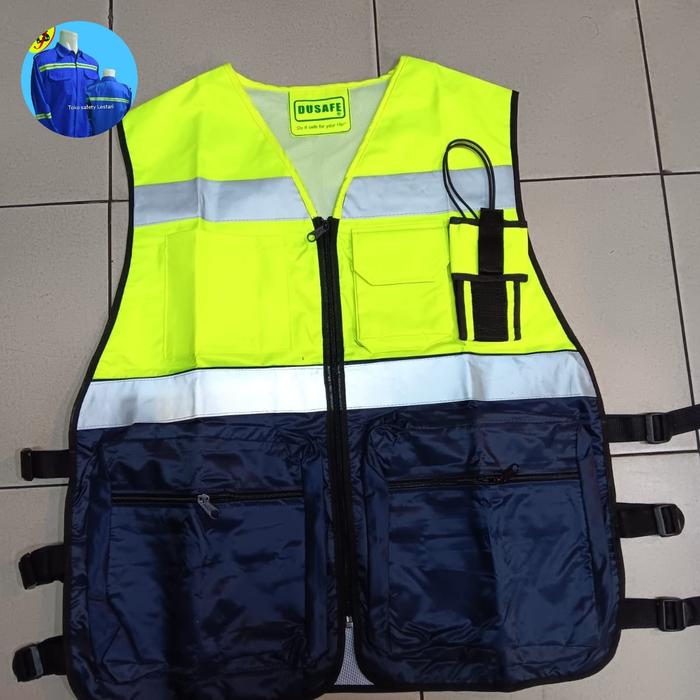 Jual SAFETY VEST / ROMPI PROYEK KOMBINASI DUSAFE HIJAU STABILO DONGKER ...