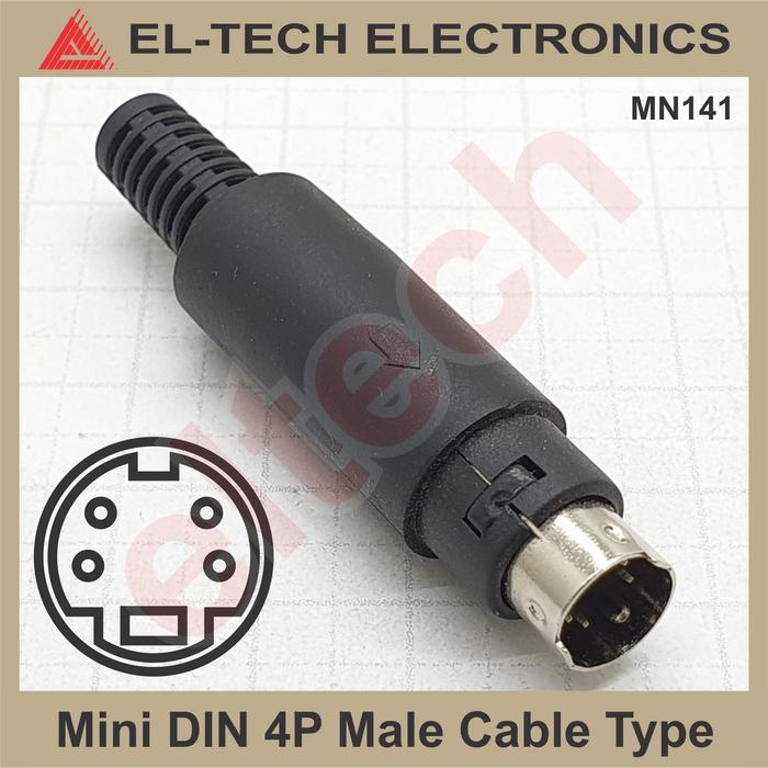 Jual MINI DIN 4 4P 4Pin P Pin Male Connector Konektor Cable Kabel Audio ...