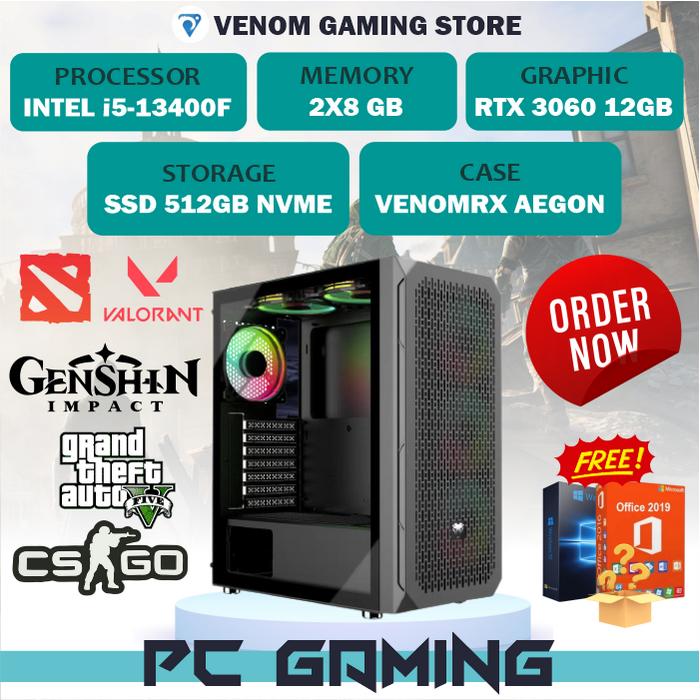 Jual PC Gaming | Intel i5 13400F | RTX 3060 12GB | 16GB DDR5 | 512 NVME ...