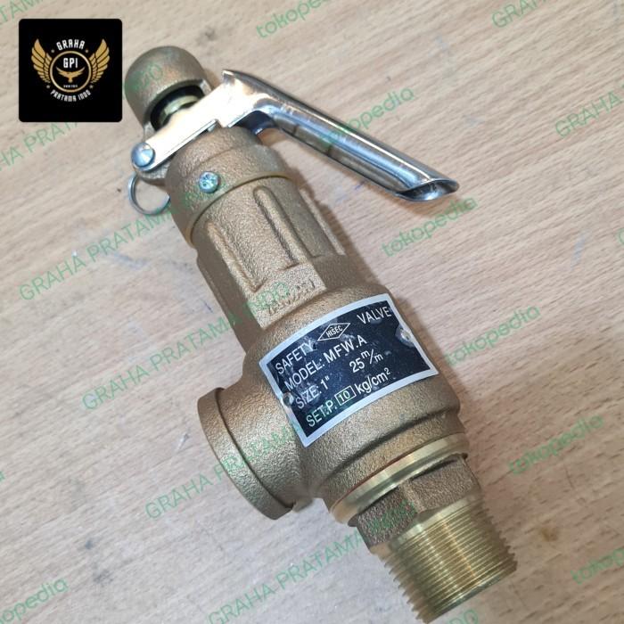 Jual SAFETY VALVE RELIEF 1" INCH HISEC KUNINGAN DN25 10KG TAIWAN HANDLE ...