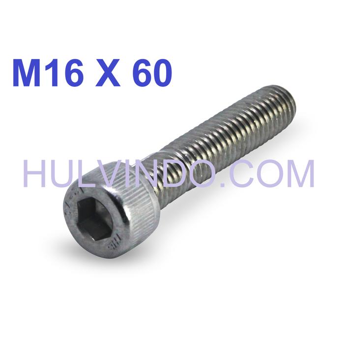 Jual BAUT L / HEX SOCKET HEAD CAP SCREW STAINLESS STEEL M16 X 60 - Kota ...