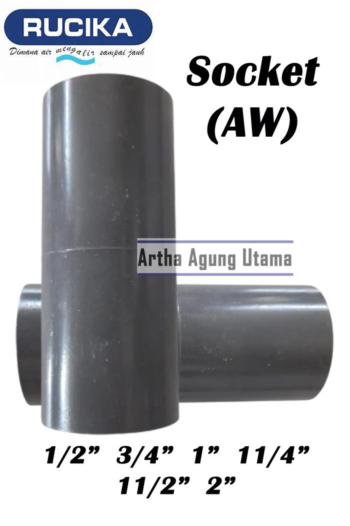 Jual Sambungan / Fitting Pipa PVC Rucika ( AW ) Socket Sok Sock Lurus ...
