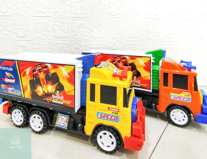Jual Mainan Anak Truk Kontainer Container Truck F1 Racing Friction ...